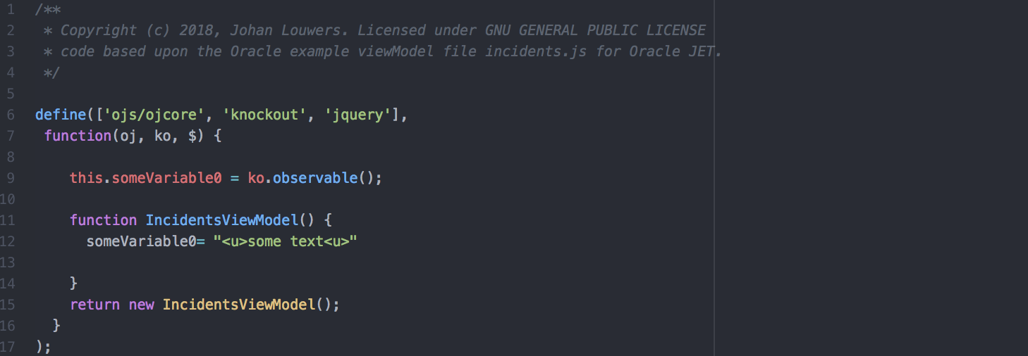 Johan Louwers - Tech blog: Oracle JET - data-bind as text or html