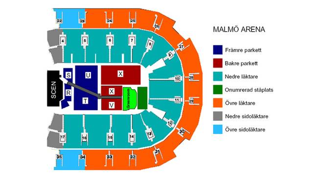 Malmö Arena Sittplatser Karta | Karta