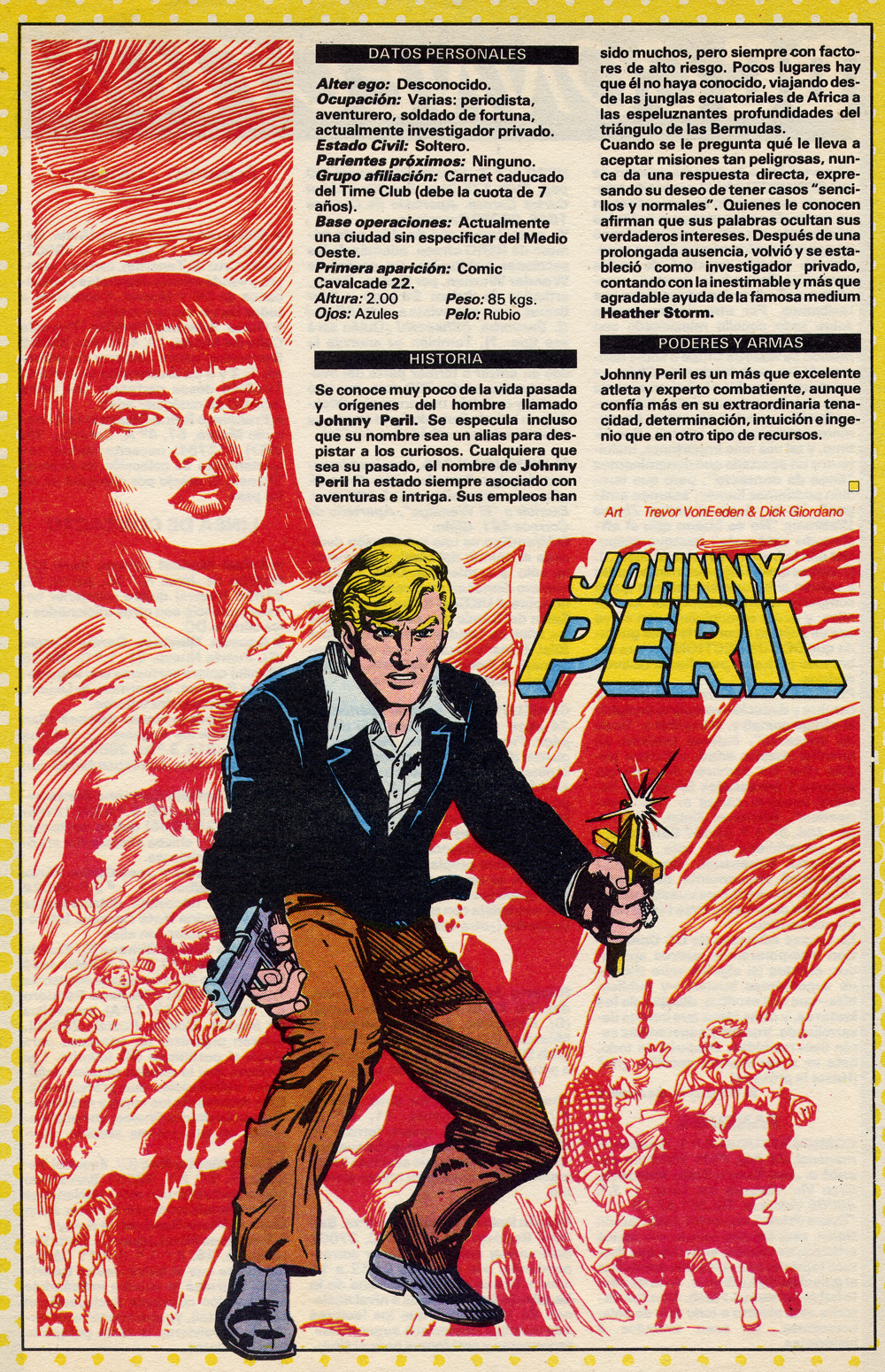 Fichas de Superheroes Marvel y DC: Johny Peril