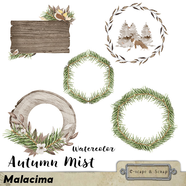 Malacima design: Watercolor Autumn Mist and freebie