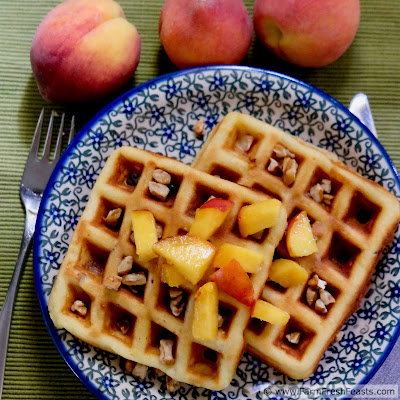 Farm Fresh Feasts: Fresh Peach and Pecan Waffles