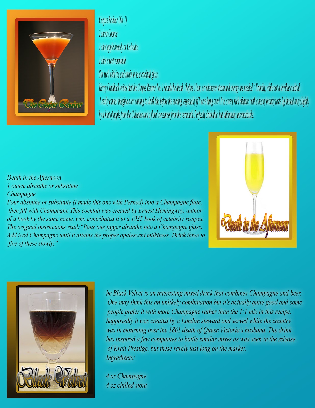 cocktail recipe and procedure