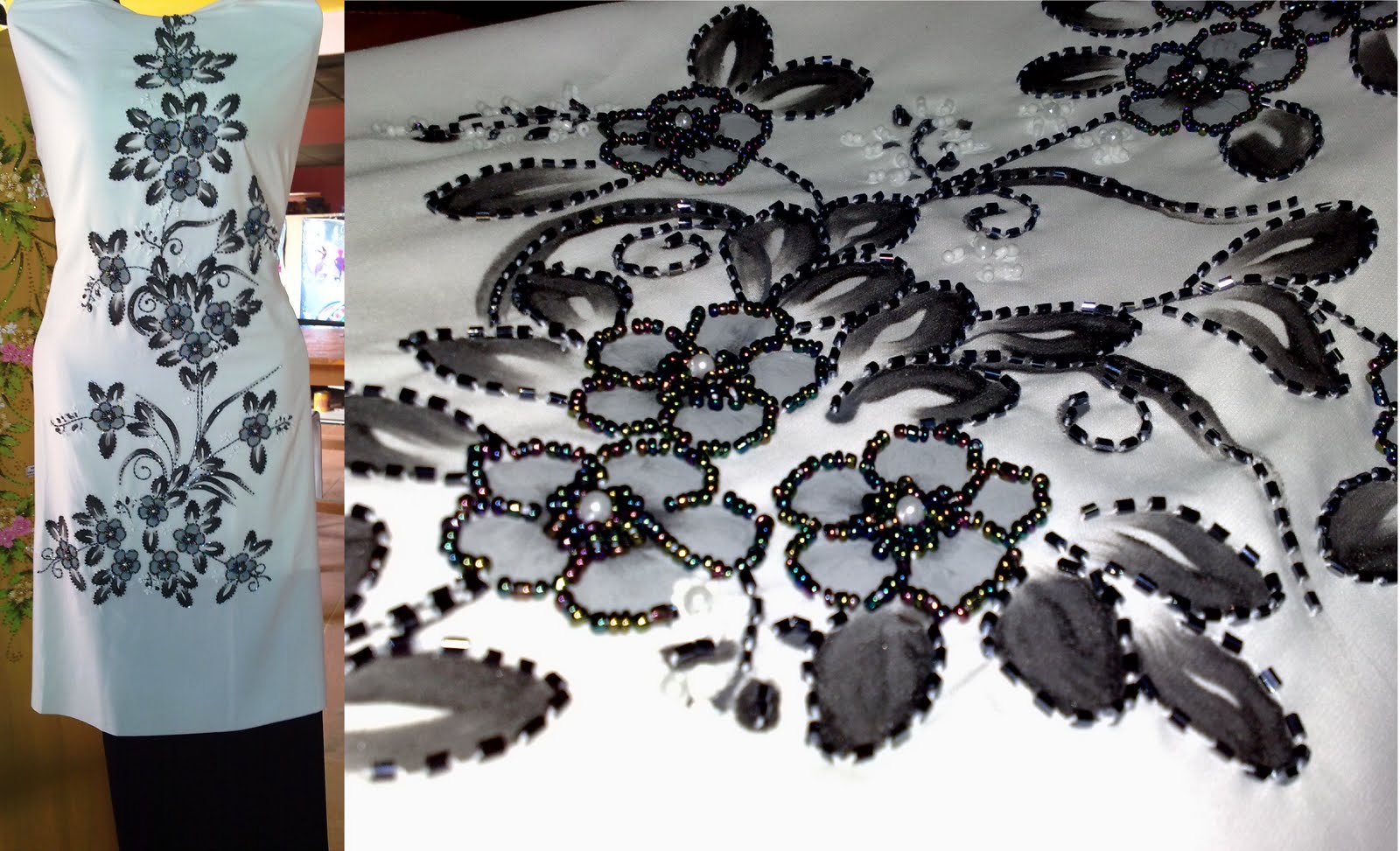 Chik Lin Gallery: Kain Sulam Reben & Manik