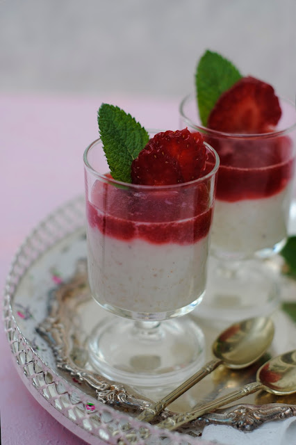 Kheer~Indian Rice pudding with Strawberry Sauce. | simply.food