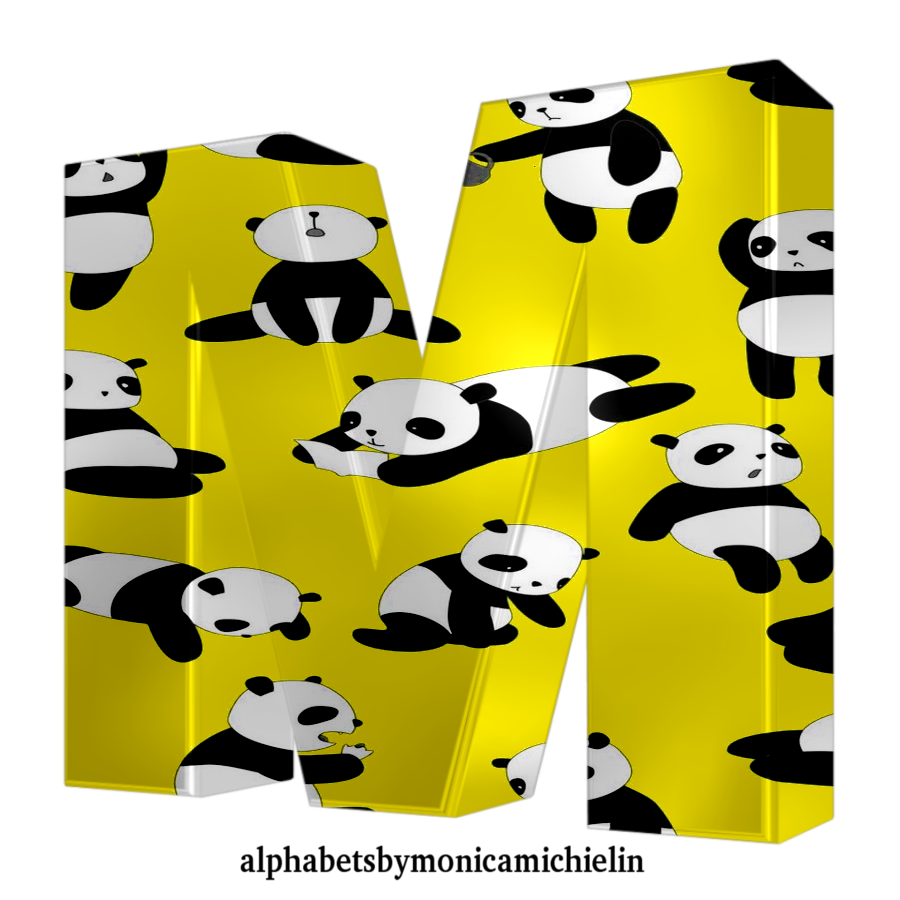 Monica Michielin Alphabets: ALFABETO AMARELO PANDA, YELLOW ALPHABET ...