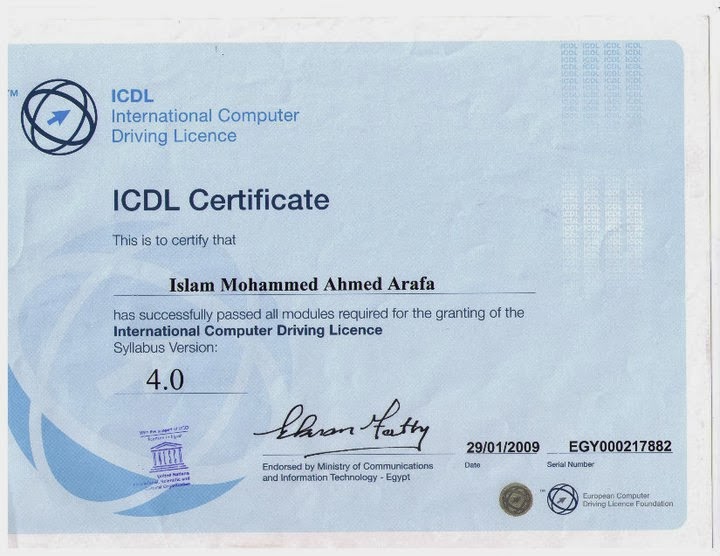 certificate: icdl