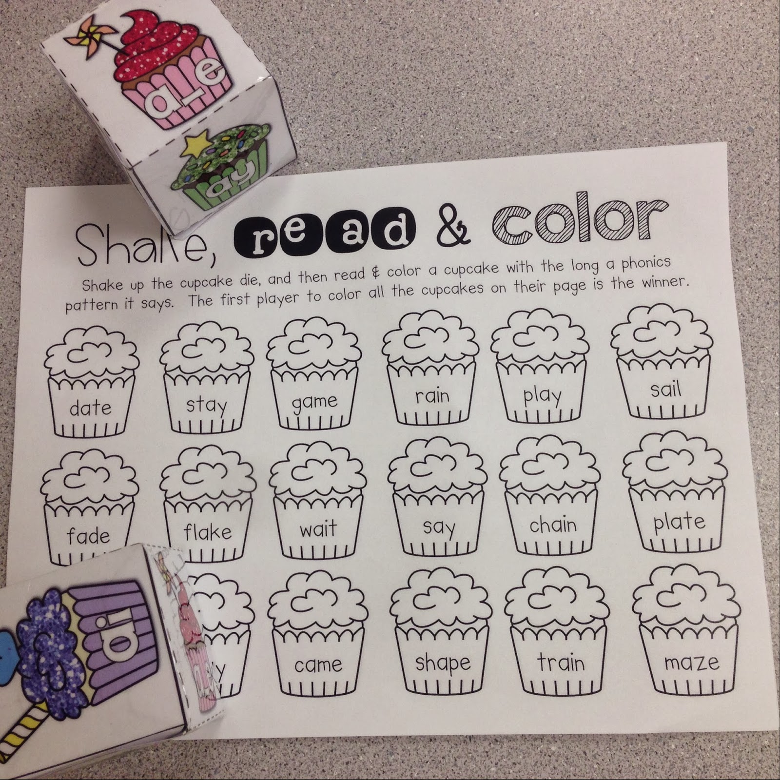 First Grader...at Last!: Long Vowel /a/ Cupcakes Freebies