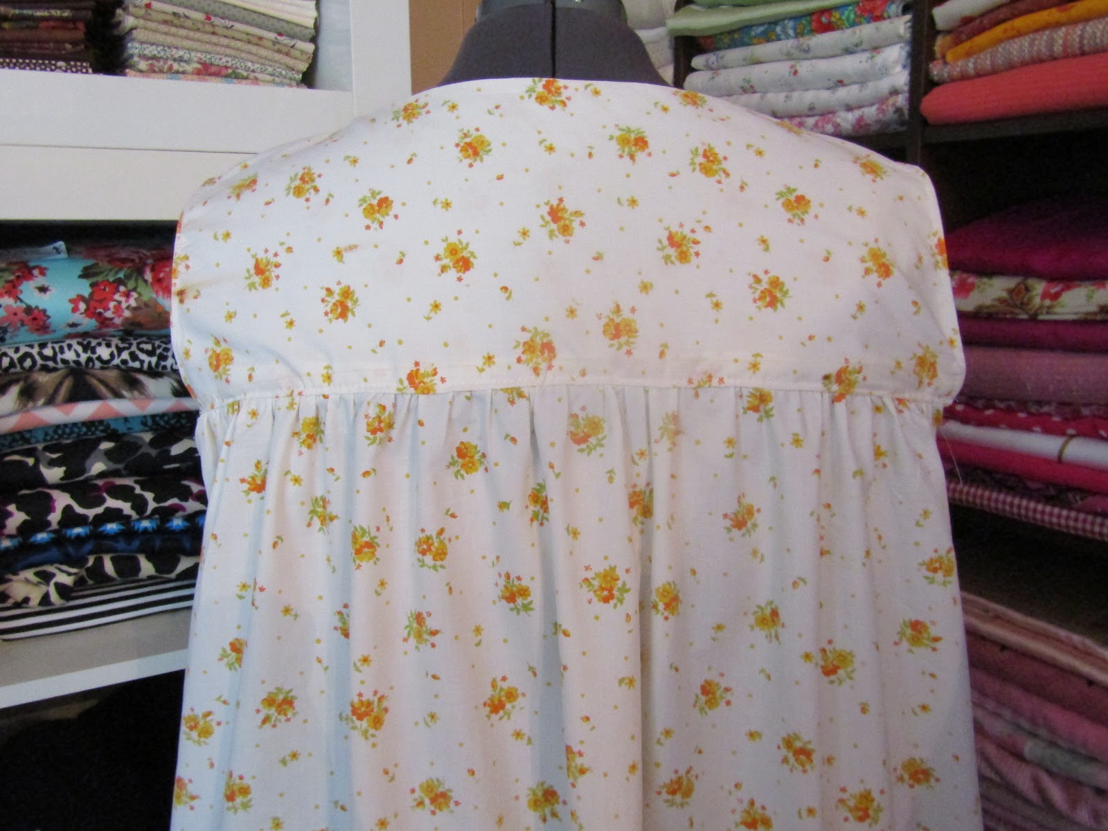 Sew Plus: Butterick 6838 Orange Floral Nightgown