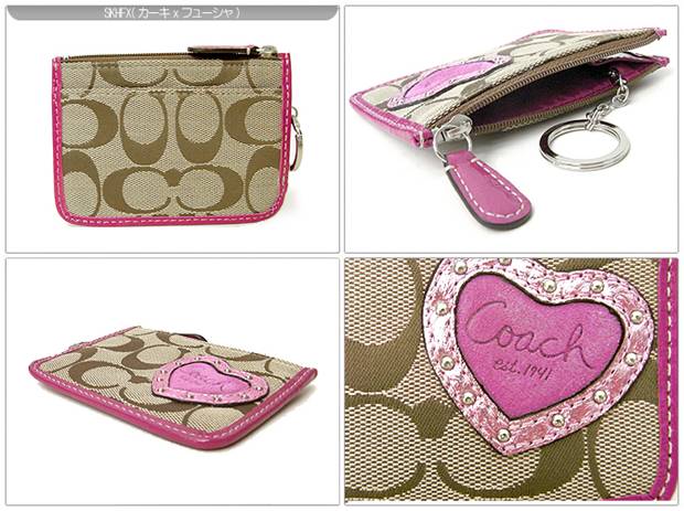 StrawberriesKingdom: COACH Signature hearts mini skinny key ring purse ...