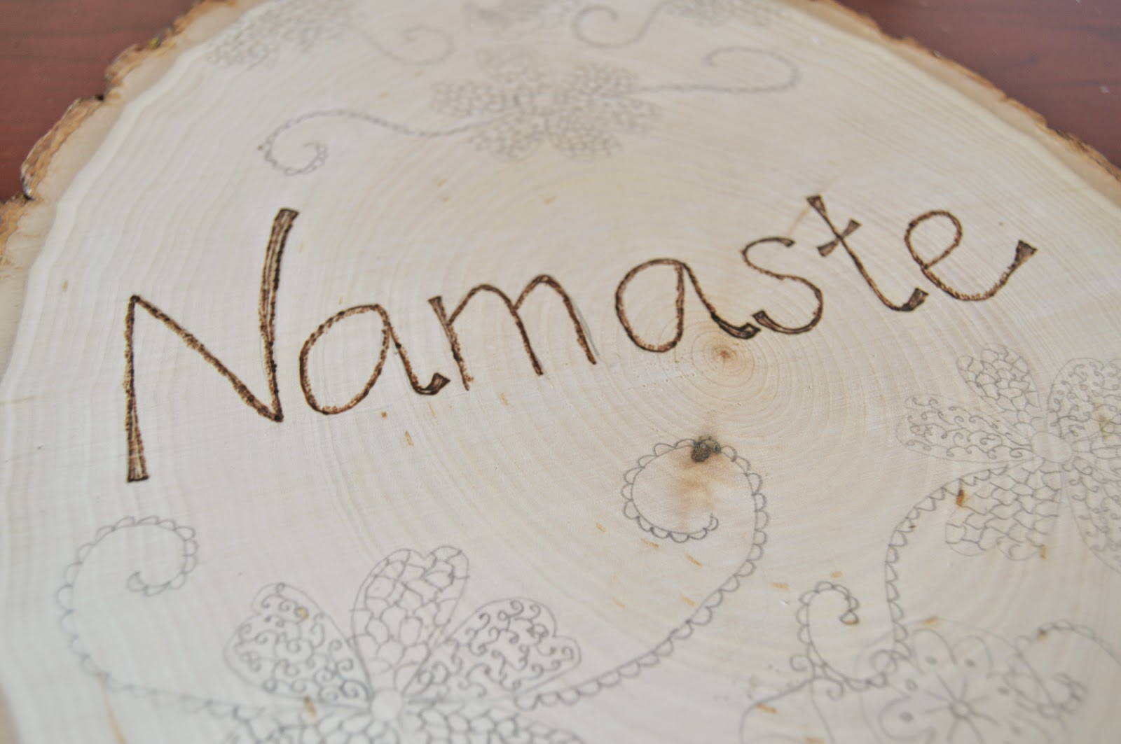 Vikalpah: DIY Namaste (Welcome) sign using wood burning technique
