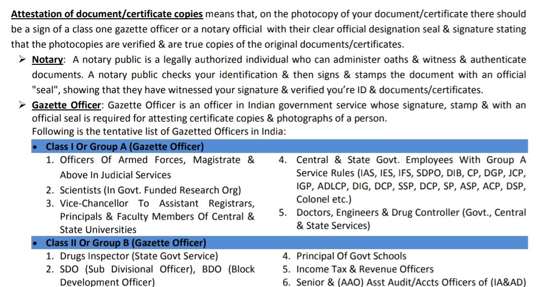Attestation of documents / certificate copies by a Gazette officer or ...