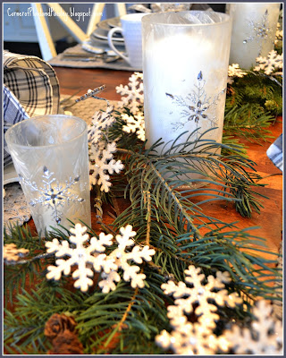 Winter Snowflake Tablescape - Corner of Plaid and Paisley
