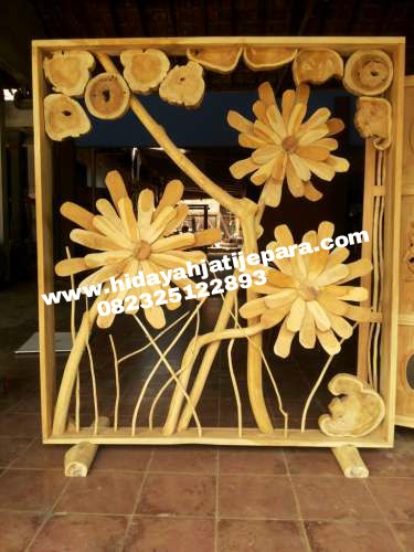 Partisi - Sekat Ruangan Bunga Jati Jepara - Toko Mebel Online HIDAYAH ...