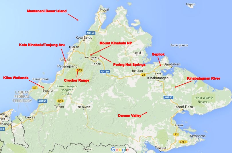 Borneo Map Sabah