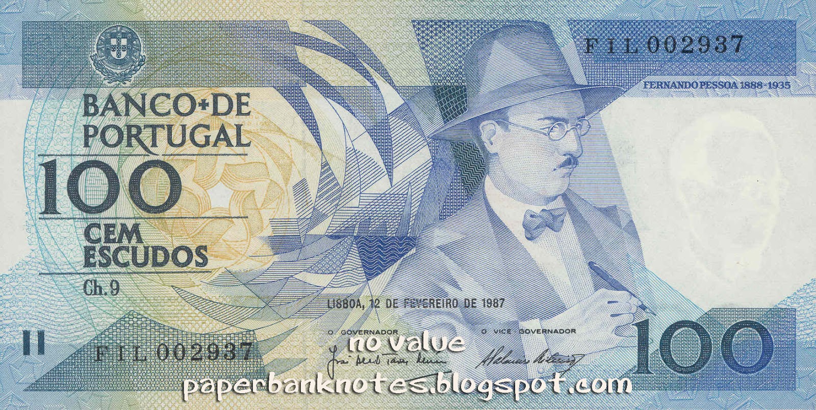 europe: Portugal - 100 Escudos 1987 Commemorative