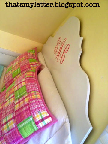 DIY Carved Headboard with Monogram - Jaime Costiglio