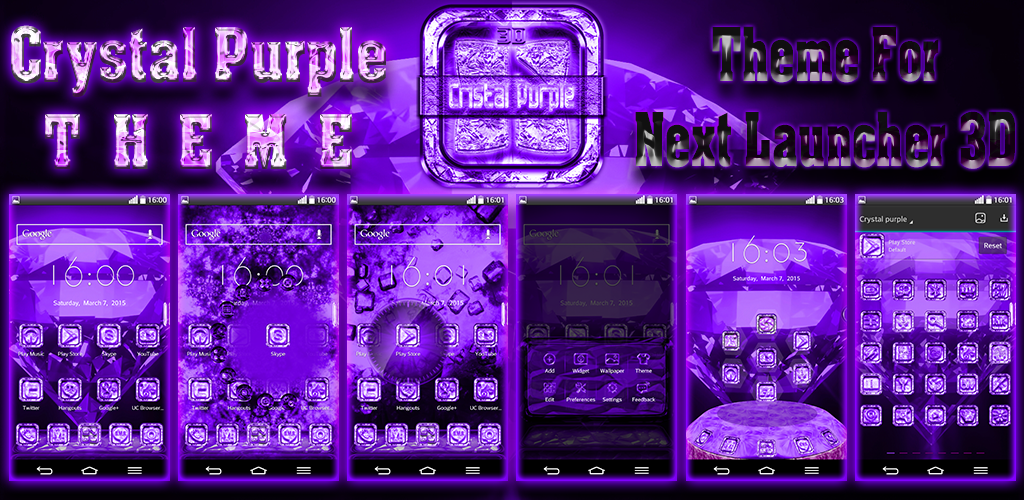 IMPORT DESIGN: Next Launcher 3D: Crystal Purple Theme (2Dn3D)