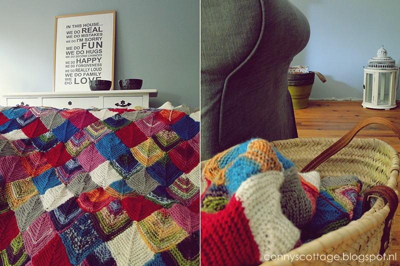 Connys Cottage: Patchwork Strickdecke und neue Hausdekoration