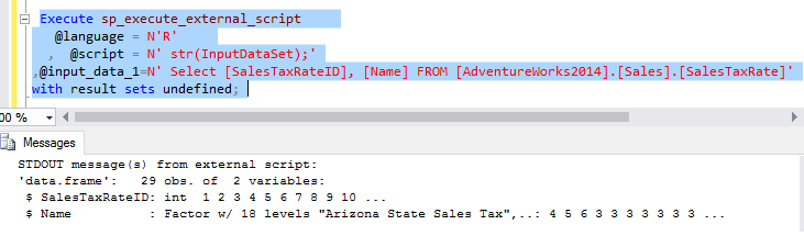 HodentekMSSS: Querying a SQL Server Database in SSMS 2016 using R - 1