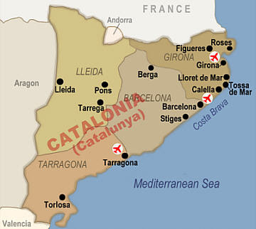 Cataluña Map Pictures and Information | Map of Spain Pictures and ...