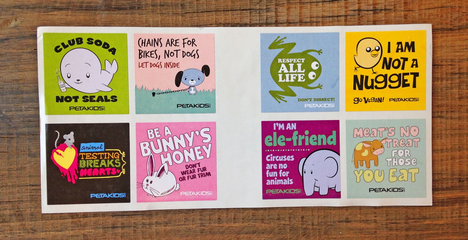 Free PETA Kids Sticker Sheet - HEAVENLY STEALS
