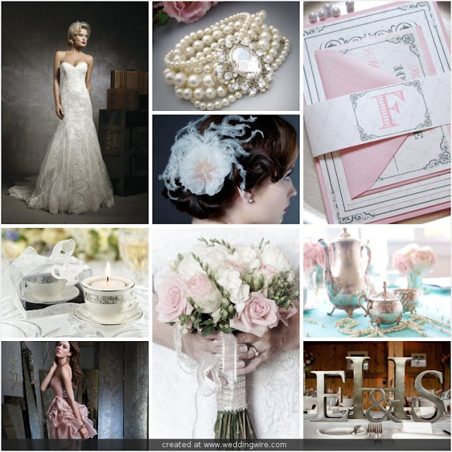 Jade & Jasmine: {Inspiration} Silver & Blush Vintage