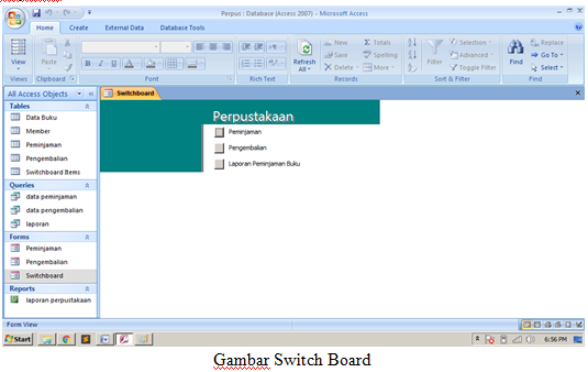 Ocha's Blog: DATABASE PEMINJAMAN BUKU “PERPUSTAKAAN UMUM” DENGAN MS ACCESS