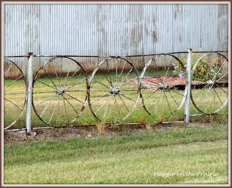 Meggie On The Prairie: Wagon Wheel Fence.....for Friday Fences