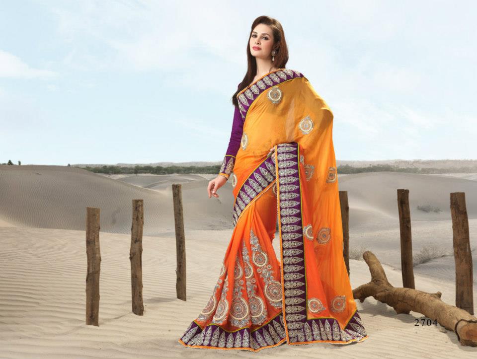 Spring Summer Party Wear Saree 2013 | Heavy Embroidered Sarees Designs ...