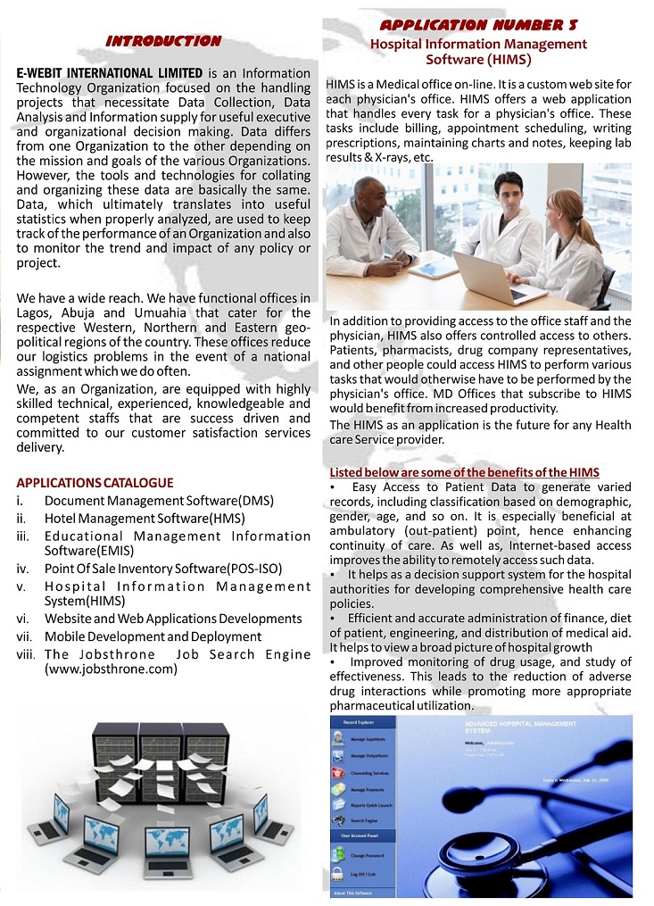 Jobsthrone: HIMS (HOSPITAL INFORMATION MANAGEMENT SYSTEM)