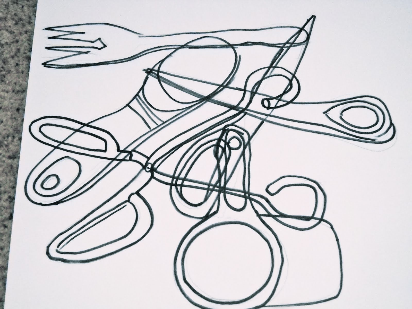 Kristen's Art Class Blog: Kitchen Contour Line and composition