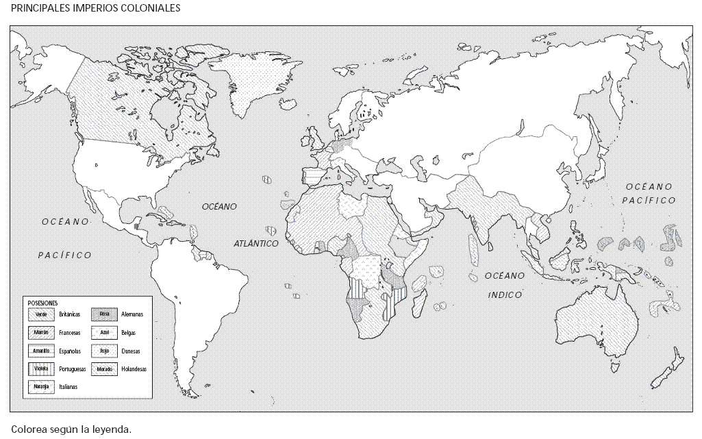 HISTORIA - GEOGRAFÍA - CIENCIAS SOCIALES: Mapa Imperialismo 1° A