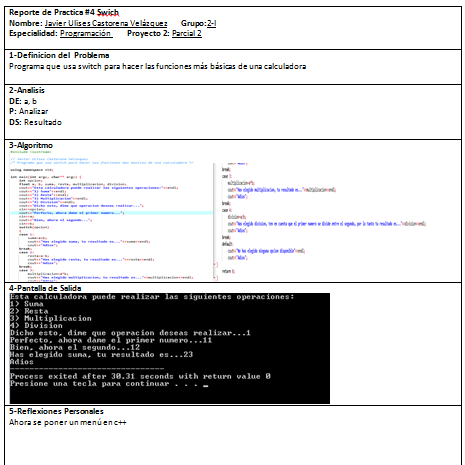Actividades en c++ ,Proyecto 2