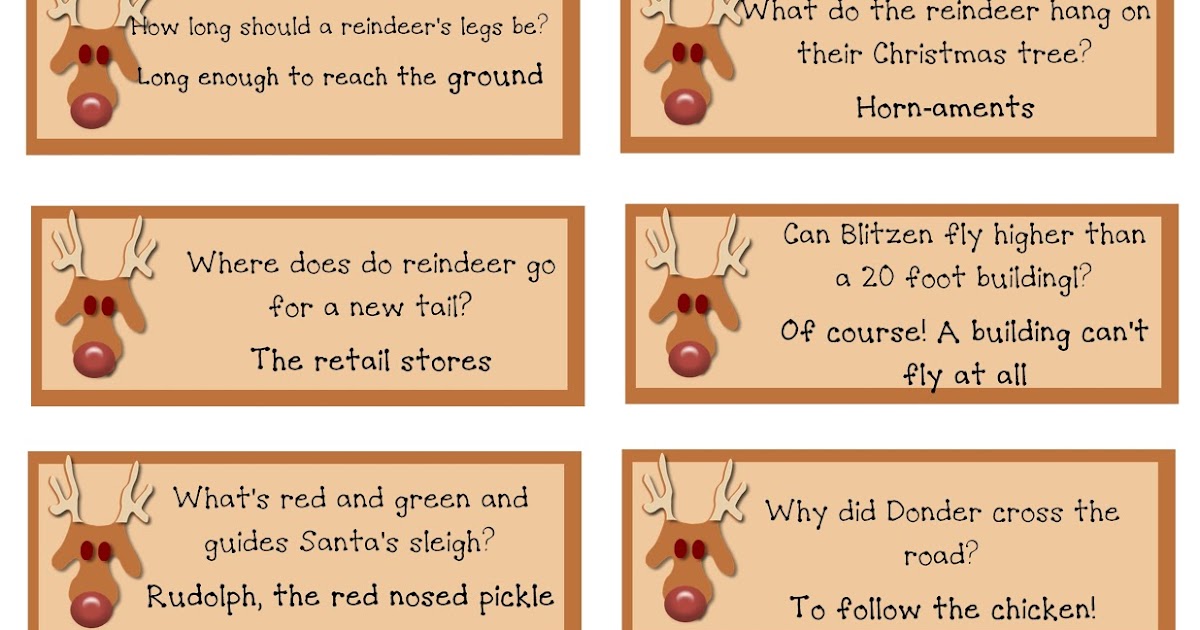 A List Maker's Life: Reindeer Riddles: Free Printable