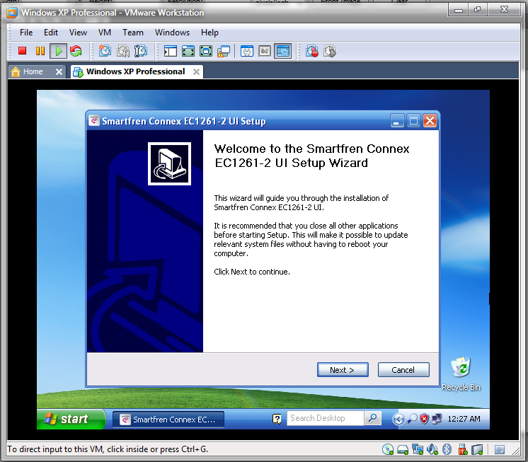 Internetan di VMware via USB Modem | Sharing Inpoh