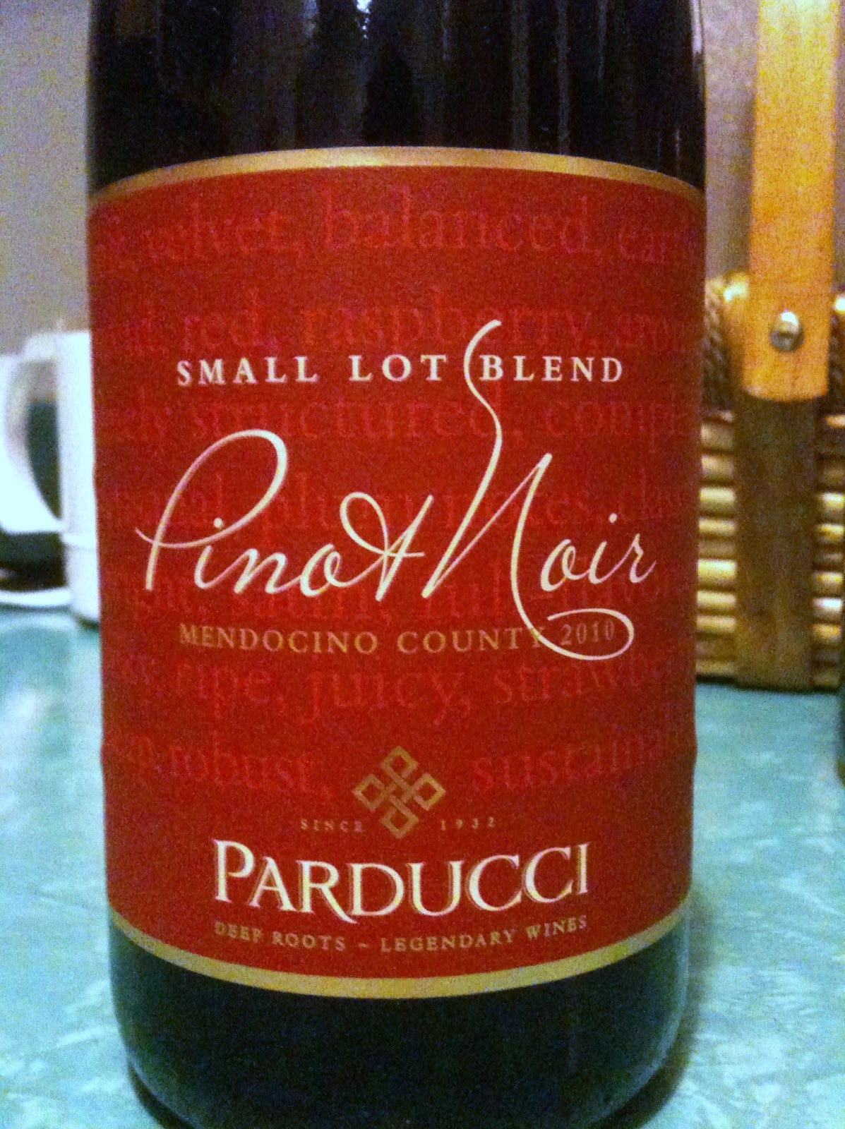 Beau's Barrel Room: Parducci Small Lot Blend Pinot Noir and Chardonnay