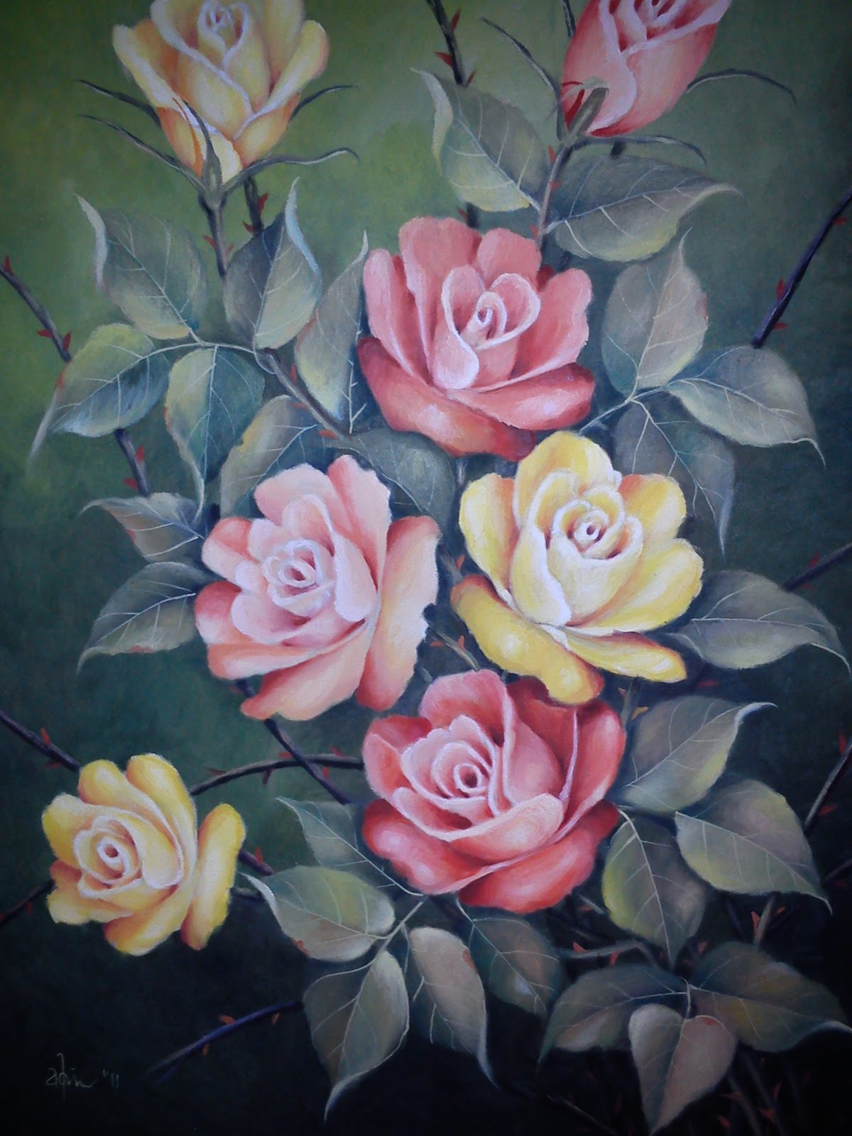 Jual kerajinan tangan Kaligrafi Jual Lukisan: Jual lukisan gambar mawar