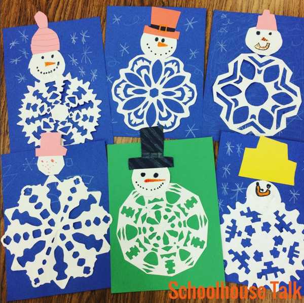 Schoolhouse Talk!: Snowflake Snowman Craft