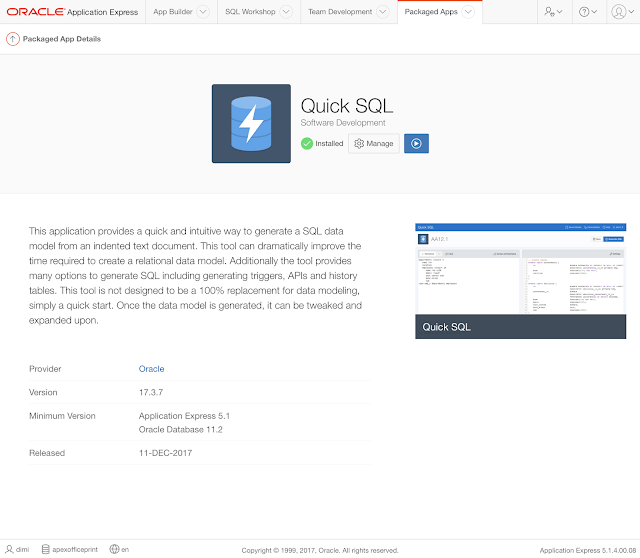Dimitri Gielis Blog (Oracle Application Express - APEX): Quick SQL ...