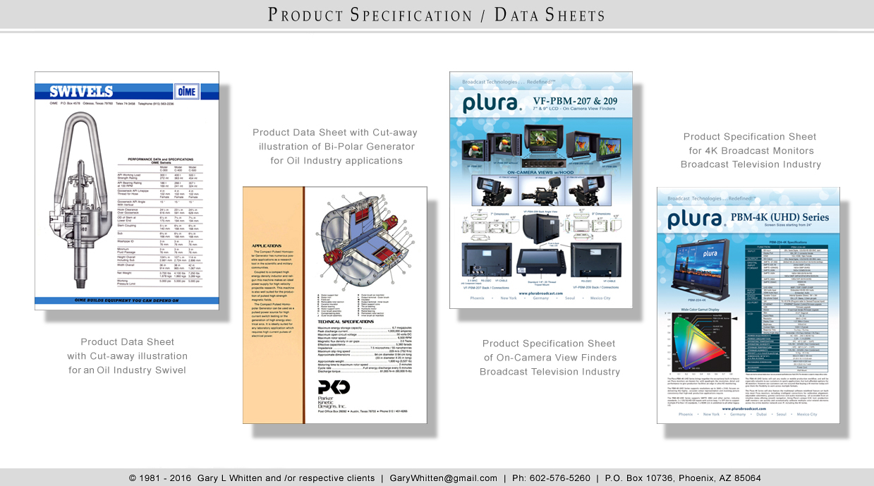 Technology-Illustrated: Product Specification / Data Sheets