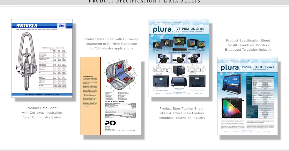 Technology-Illustrated: Product Specification / Data Sheets