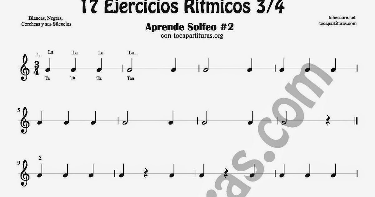 Ejercicios en compás de 3/4