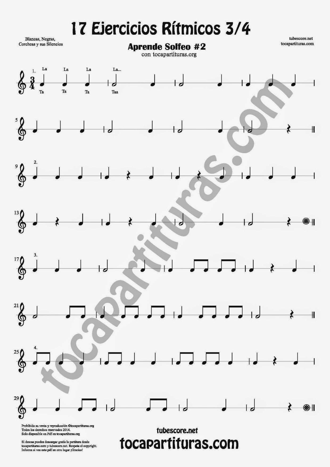 Ejercicios en compás de 4/4