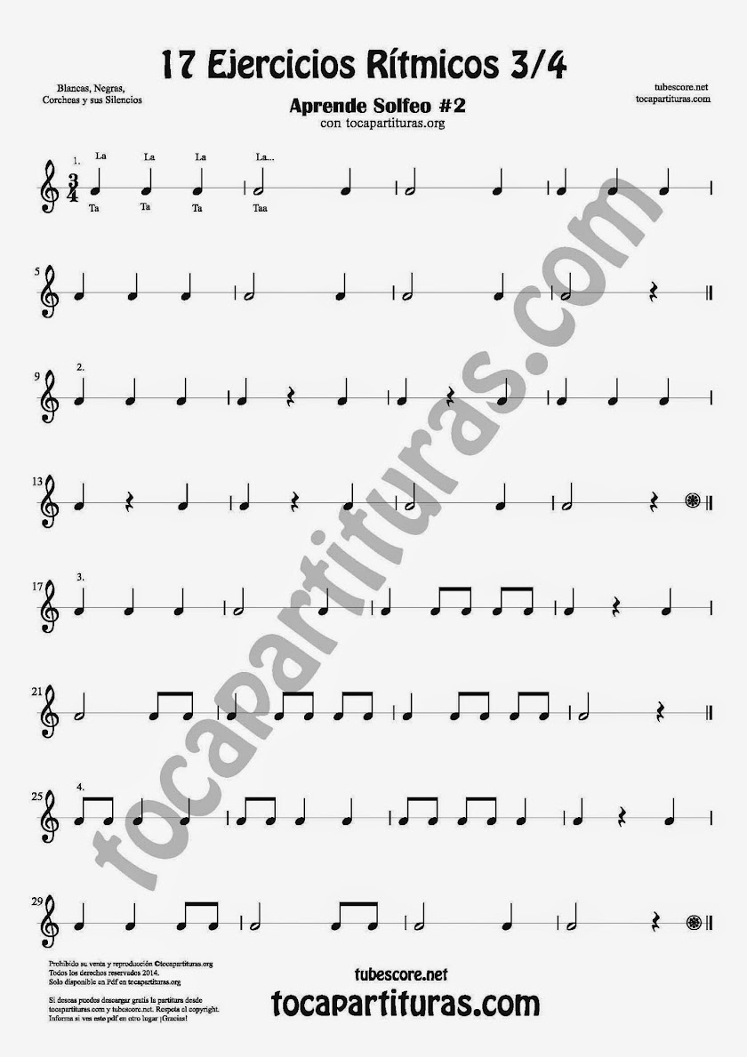 Ejercicios en compás de 4/4