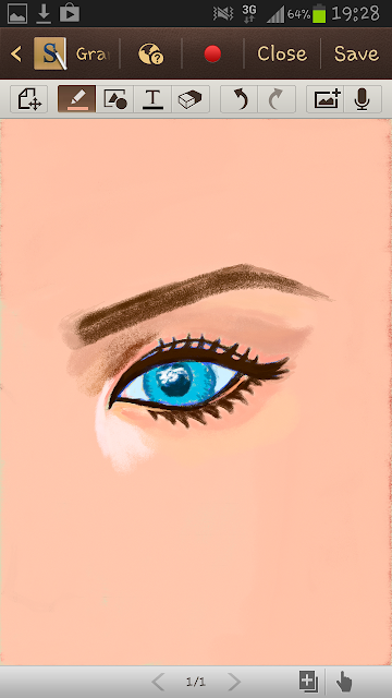 prittle-prattle.: Drawing of Grandis' eye using Samsung Galaxy Note 2