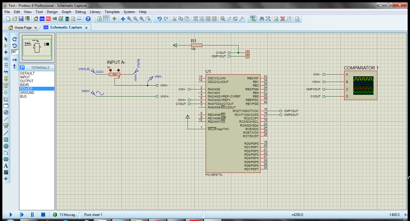 How to Use Analog Comparators in PIC16F877A (Mode-1)