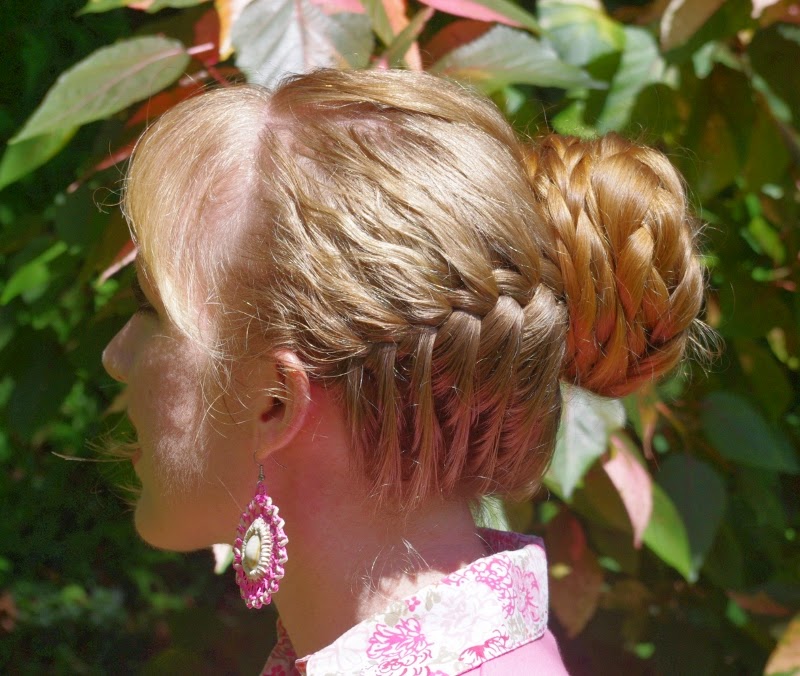 Braids & Hairstyles for Super Long Hair: Opposite French Braids Bun