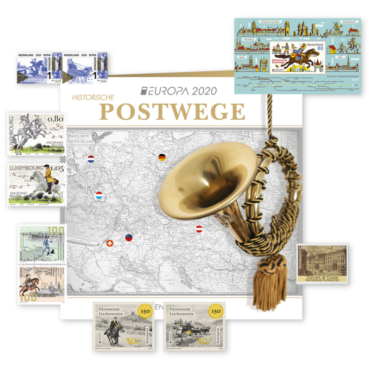 europa stamps: Special 2020 Europa folder issued by 6 countries