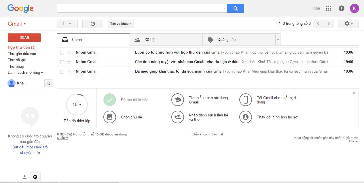 Tìm hiểu về giao diện của Gmail