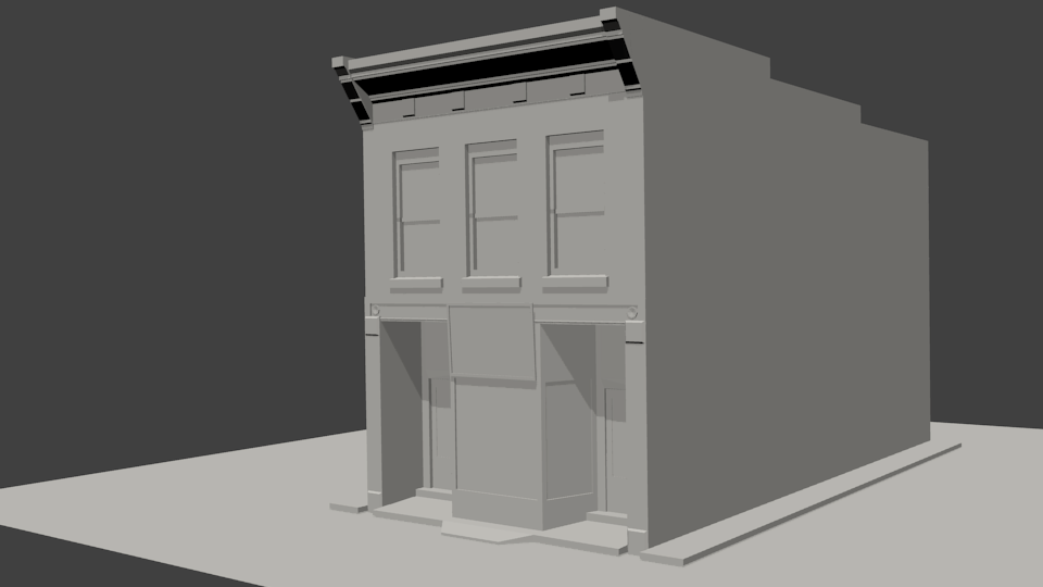 Shane's 3D Blender Models: modeling a building